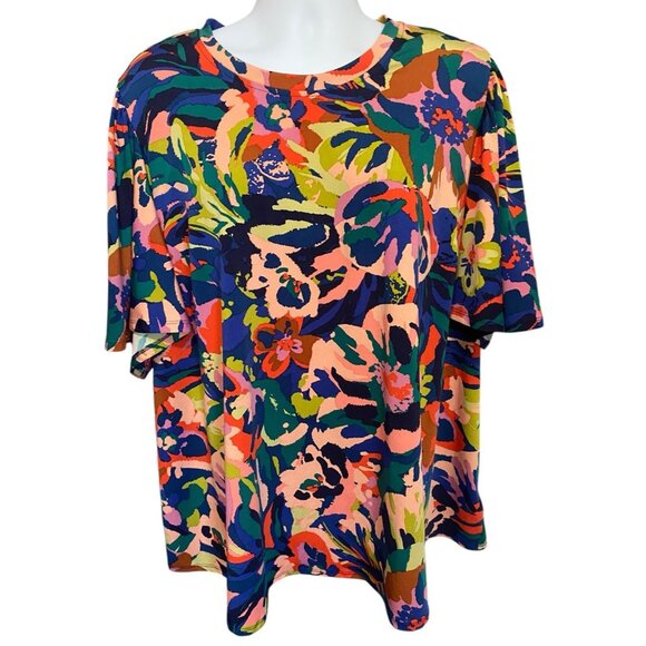 Cato | Tops | Cato Women Top Size 2224w Artsy Floral Popover Short ...